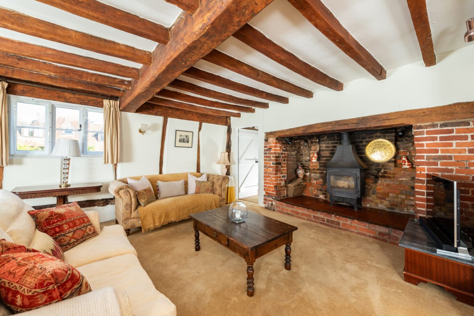 Massive Brick Inglenook Fireplace! Circa 1600 Manor Farm Cottage In ...